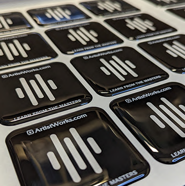 Custom Printed Domed Decals made of Polyurethane | Sticky Business